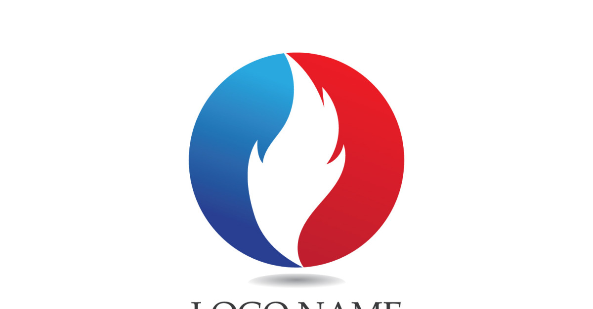Fire and flame oil and gas symbol vector logo v109
