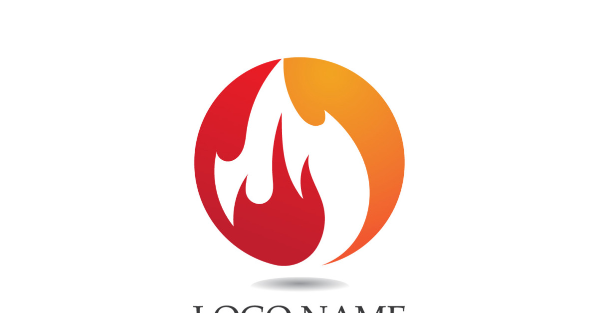 Fire and flame oil and gas symbol vector logo v110