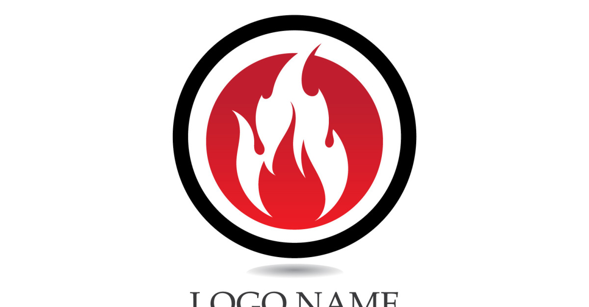 Fire and flame oil and gas symbol vector logo v25