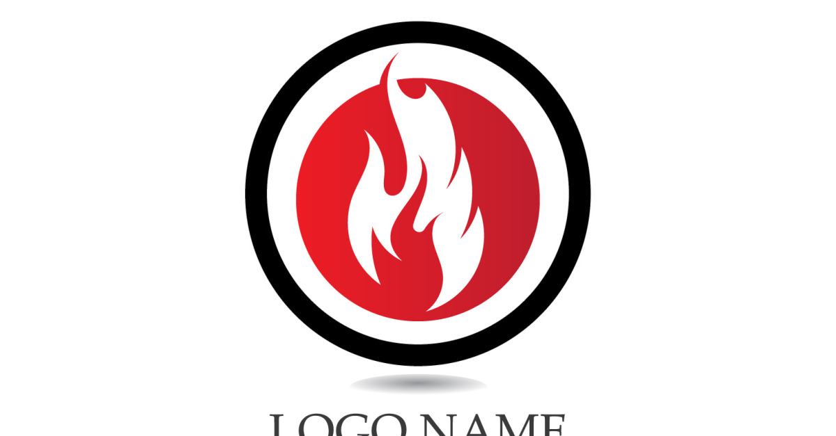 Fire and flame oil and gas symbol vector logo v27
