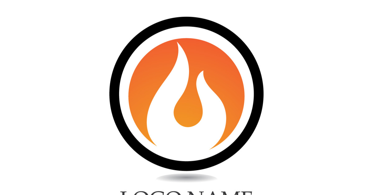 Fire and flame oil and gas symbol vector logo v35