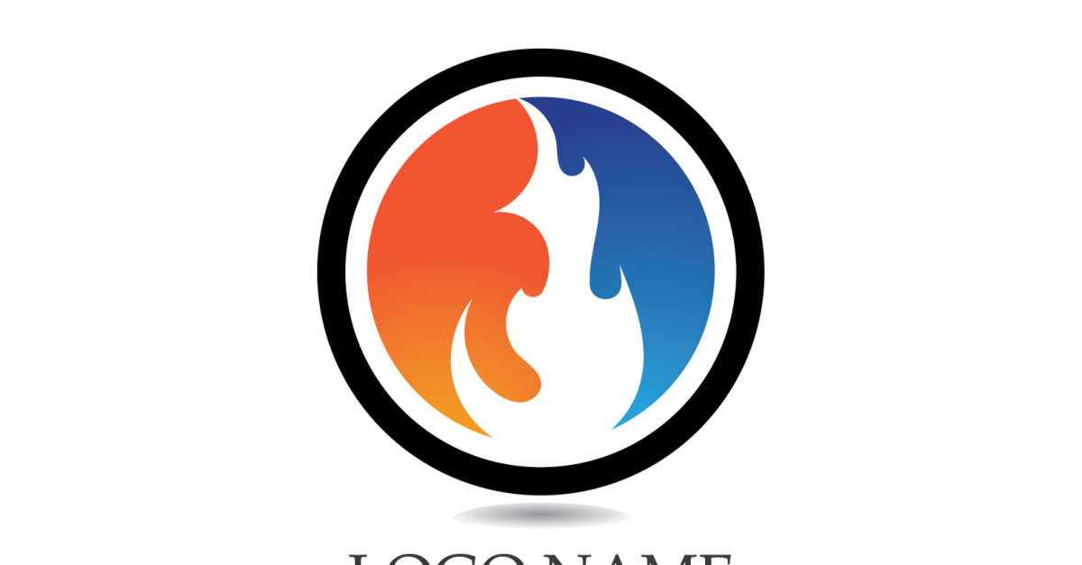 Fire and flame oil and gas symbol vector logo v36