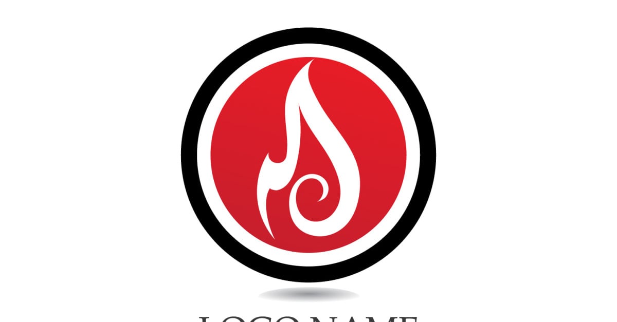 Fire and flame oil and gas symbol vector logo v54