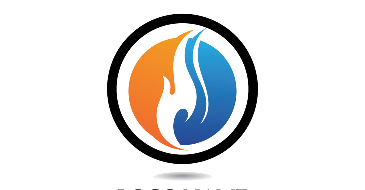 Fire and flame oil and gas symbol vector logo v58