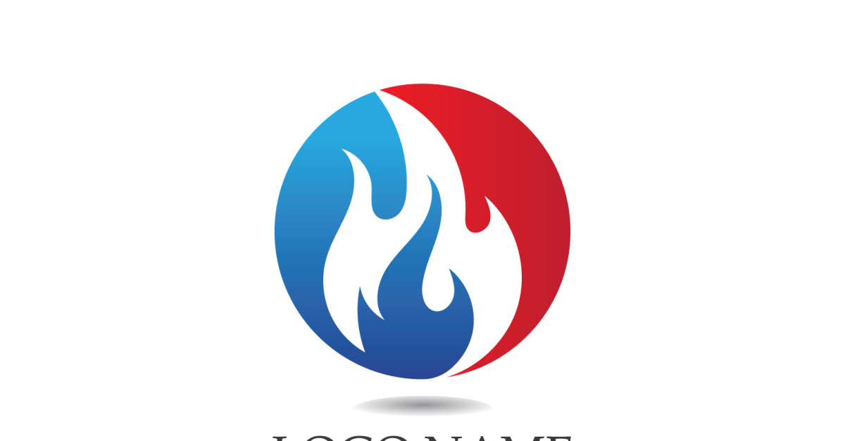 Fire and flame oil and gas symbol vector logo version 10