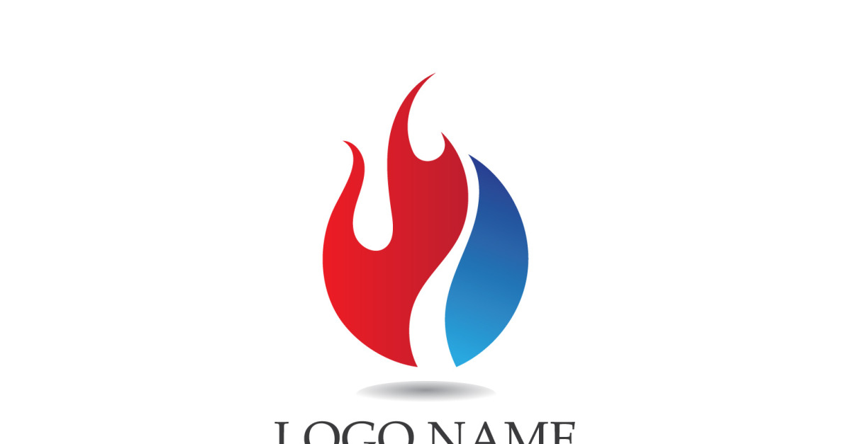 Fire and flame oil and gas symbol vector logo version 32
