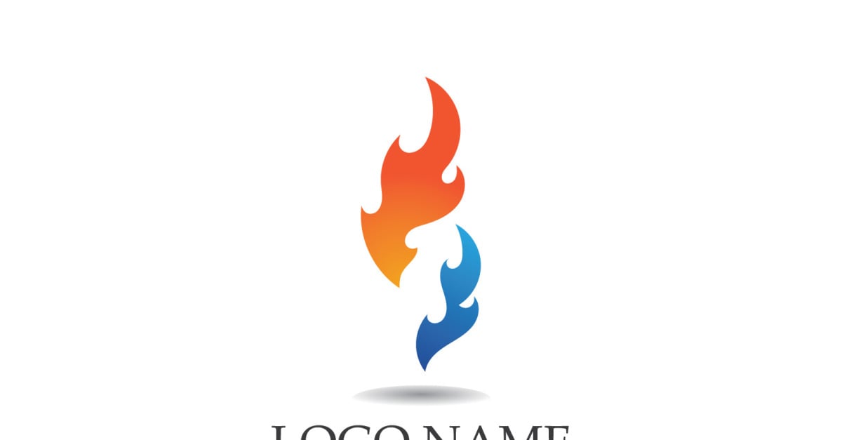 Fire and flame oil and gas symbol vector logo version 4