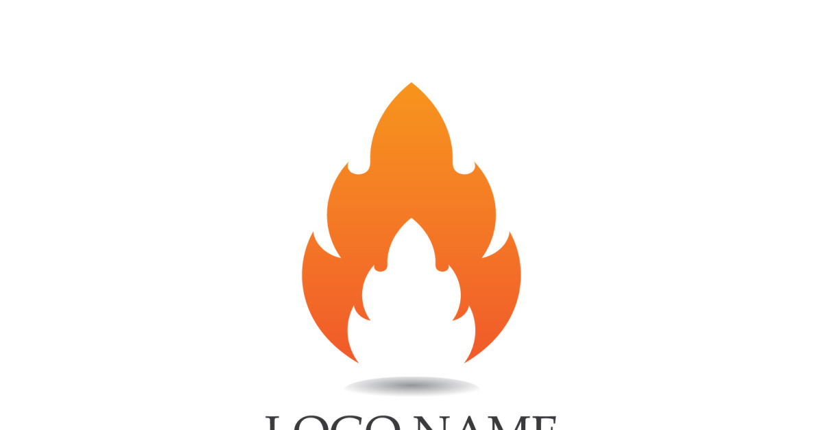 Fire and flame oil and gas symbol vector logo version 5