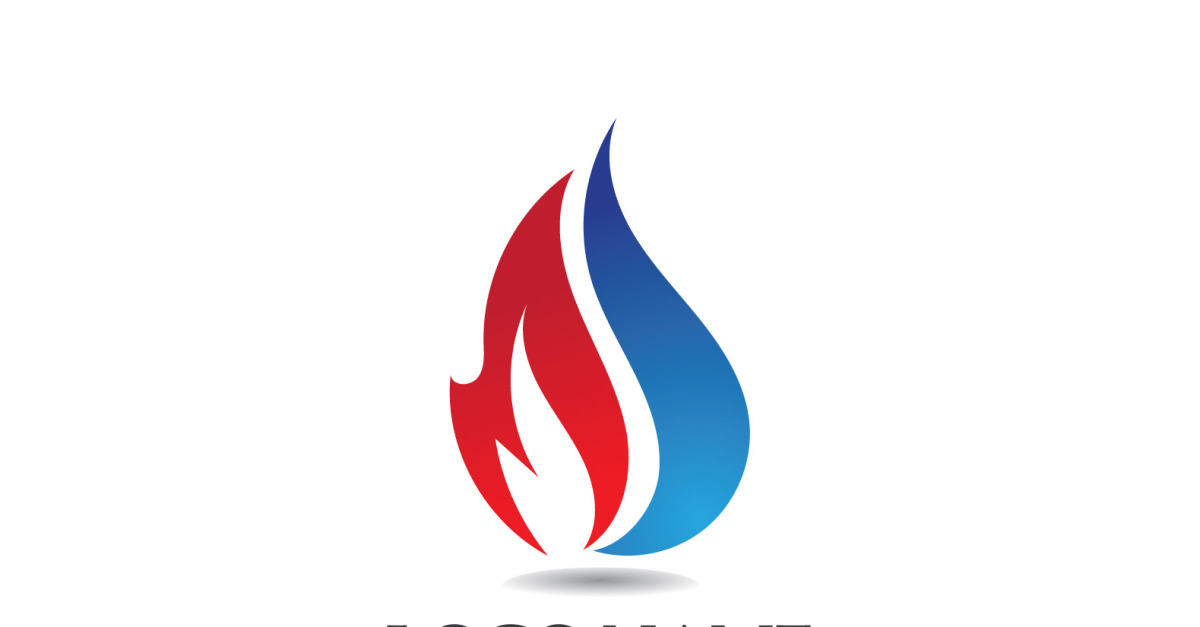 Fire and flame oil and gas symbol vector logo version 60