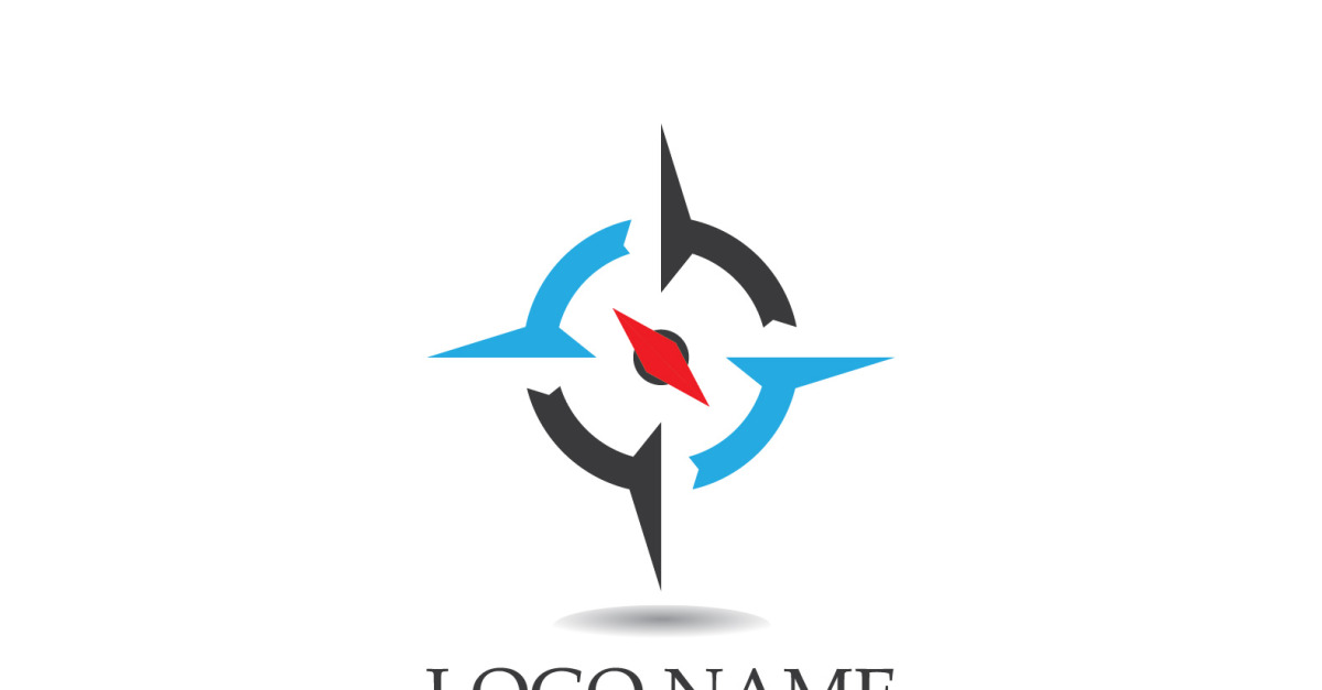 Compass map logo and symbol vector v1 - TemplateMonster