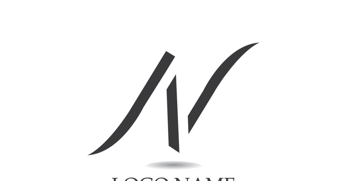 N initial business name logo vector design v20