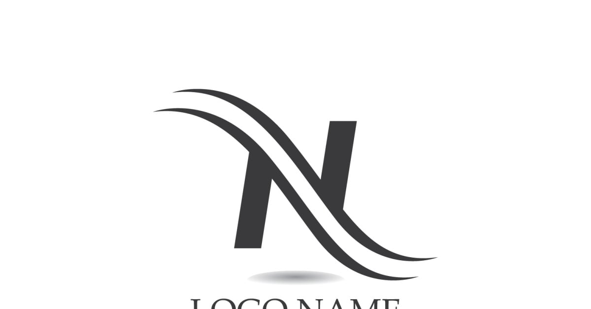 N initial business name logo vector design v5