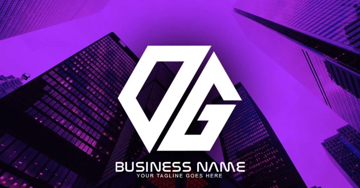 Conception professionnelle de logo de lettre OG polygonale pour votre ...