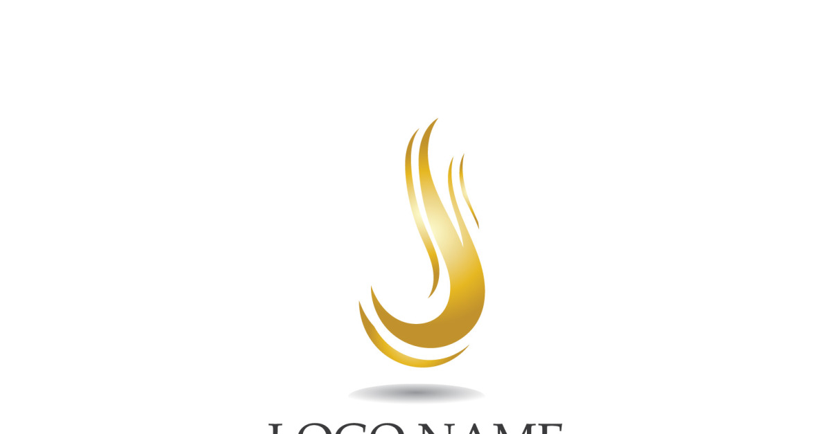 Hair wave gold line logo vector template design v42
