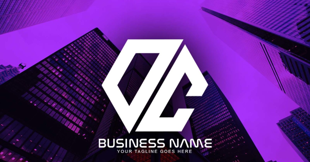 Professional Polygonal OC Letter Logo Design For Your Business - Brand ...