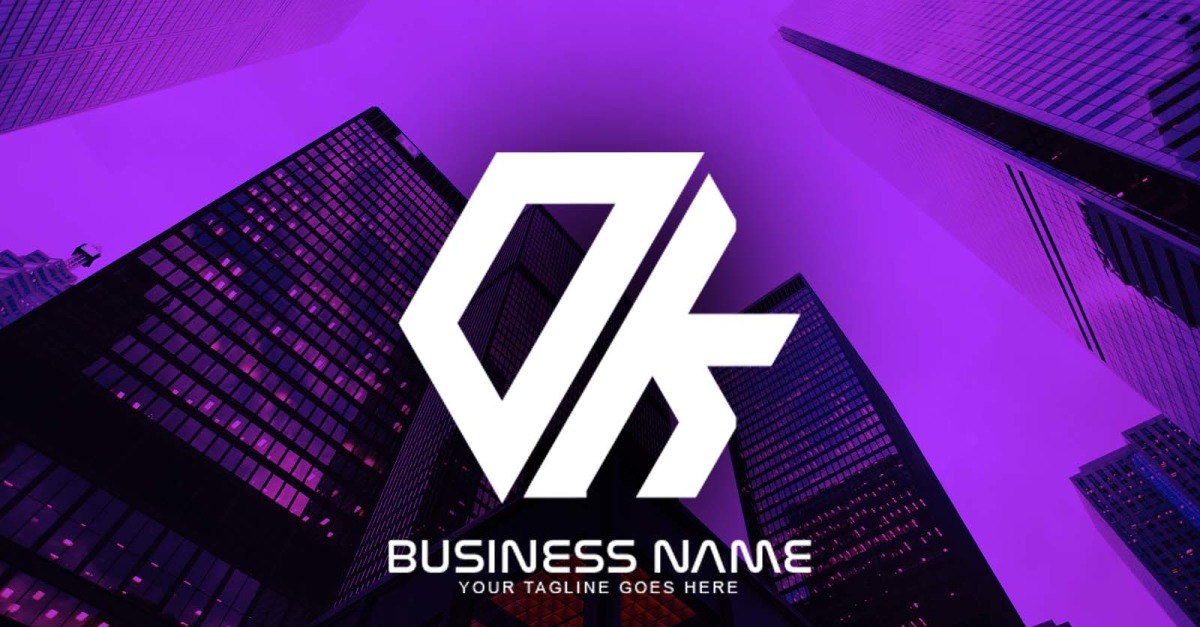 Professional Polygonal OK Letter Logo Design For Your Business - Brand ...