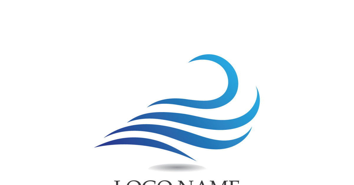 Water wave logo beach blue template design v44