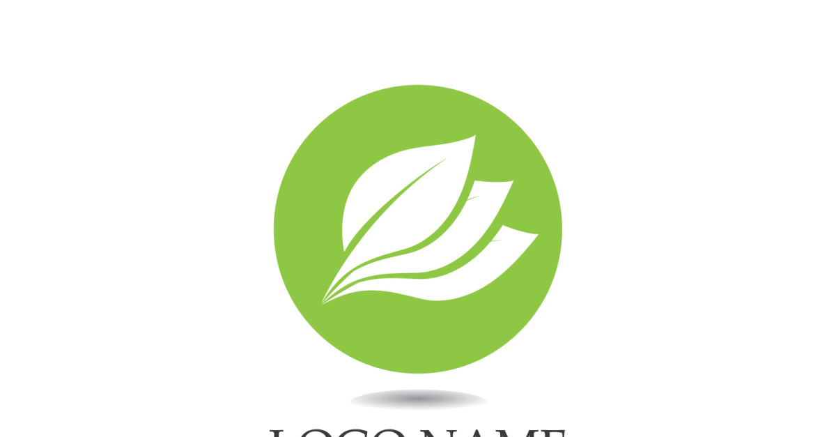 Green eco leaf nature fresh logo vector v23 - TemplateMonster