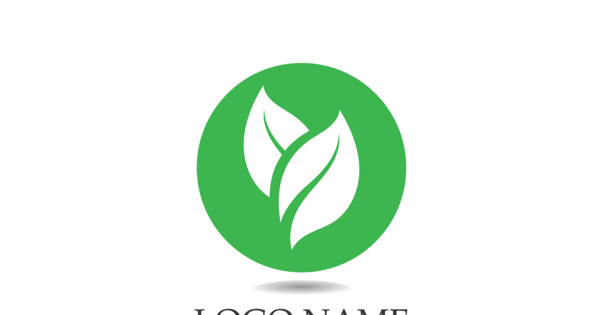 Green eco leaf nature fresh logo vector v34 - TemplateMonster
