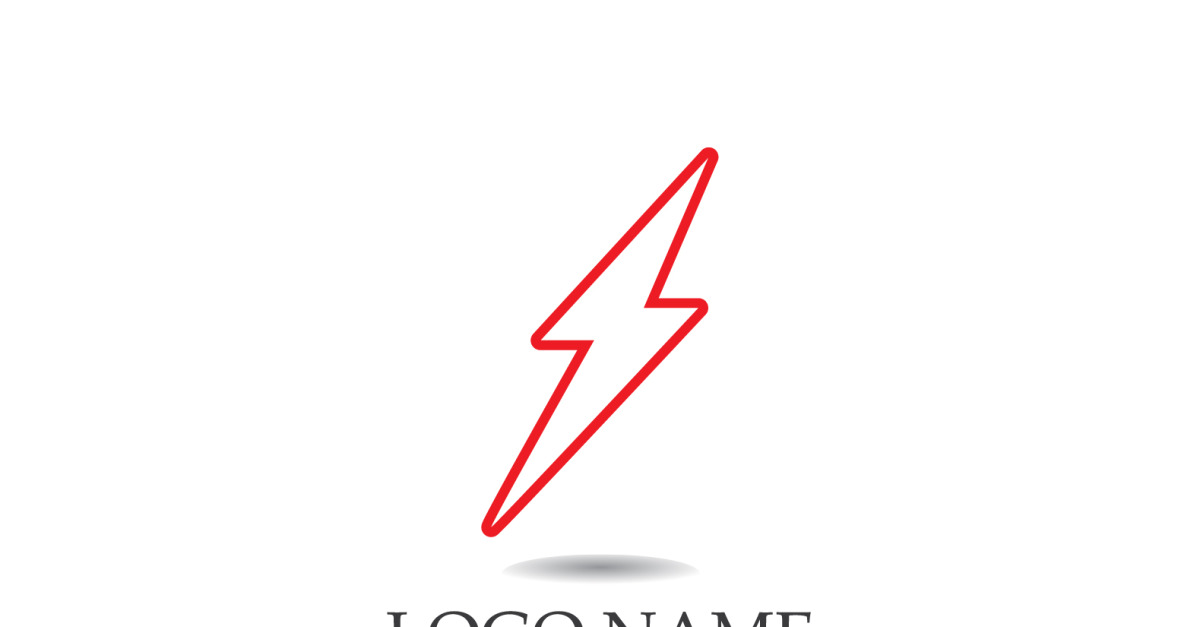 Relâmpago de raio, vetor de logotipo de energia v45