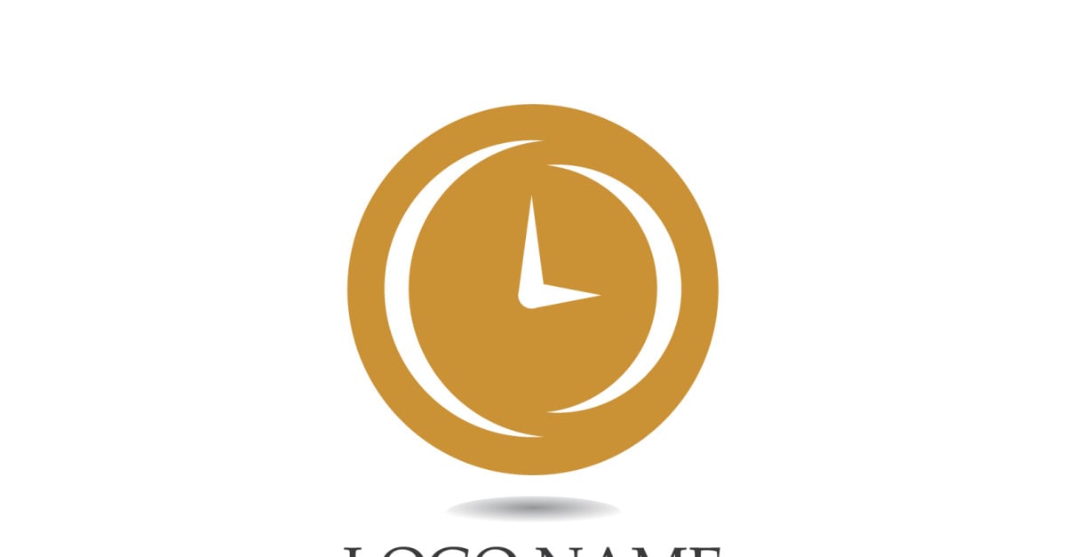 Logo d'entreprise de l'heure de l'horloge vecteur v1