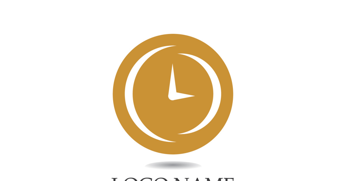 Vetor de logotipo comercial de horário do relógio v1