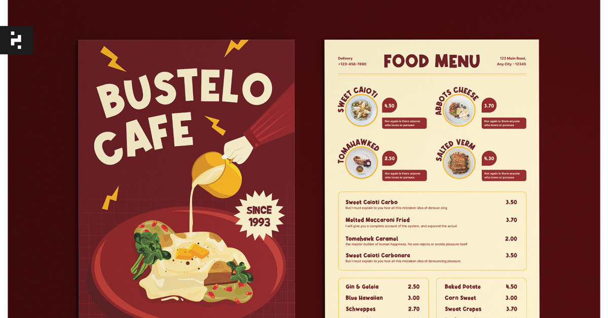 Cafe Restaurant Menu - Fun Vibes #315216 - TemplateMonster