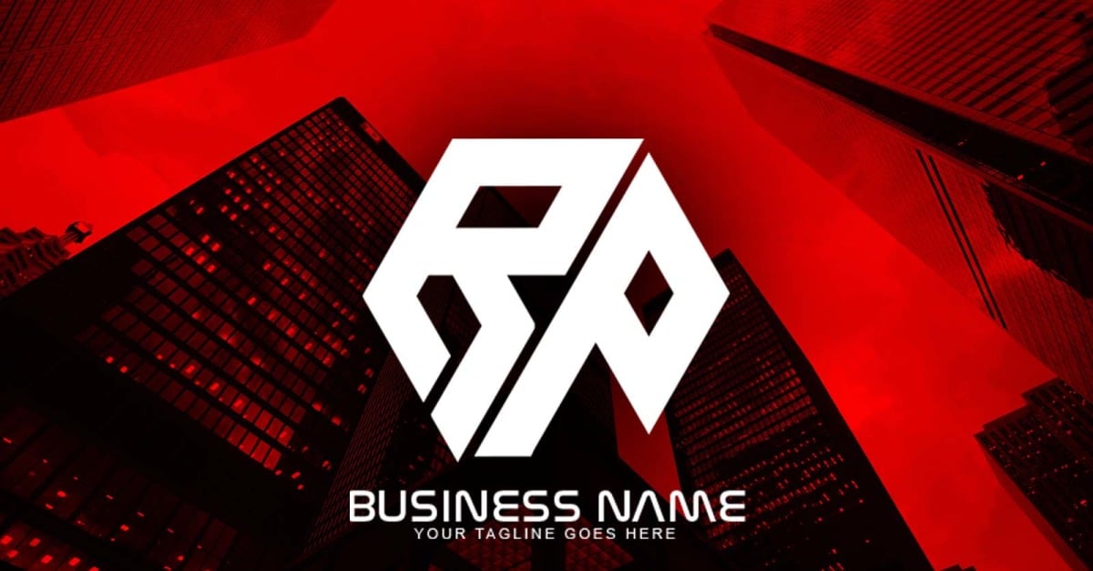 Design de logotipo de carta RP poligonal profissional para sua empresa ...