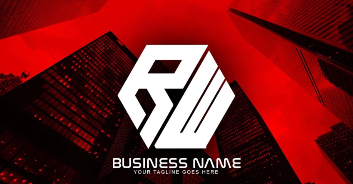 Professional Polygonal RW Letter Logo Design For Your Business - Brand ...
