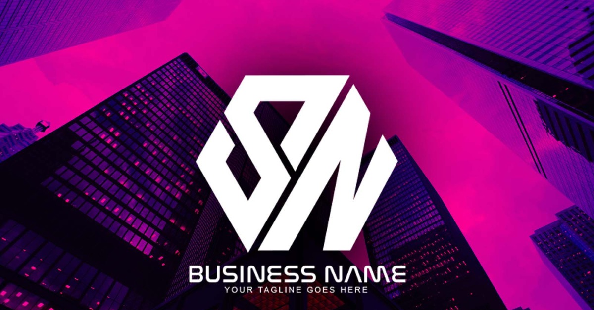 Professional Polygonal SN Letter Logo Design For Your Business - Brand ...