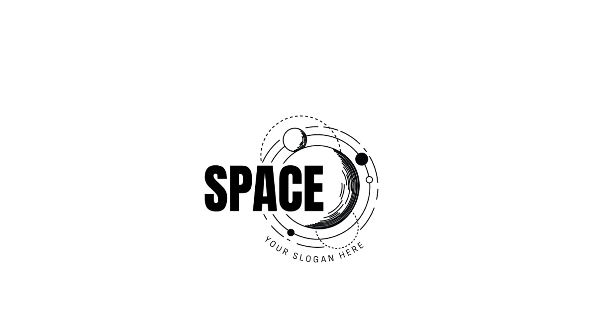 Logo de l'espace Planète monochrome - TemplateMonster