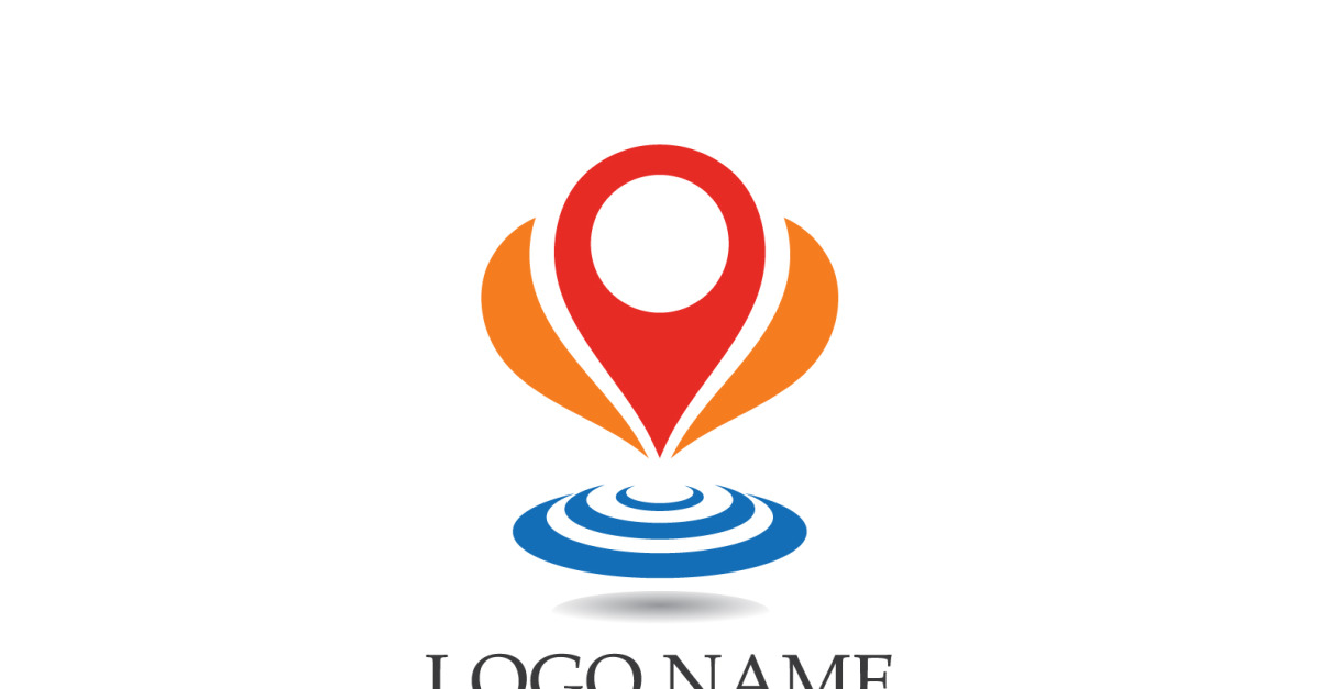 Logo de localisation de carte et vecteur de symbole v7