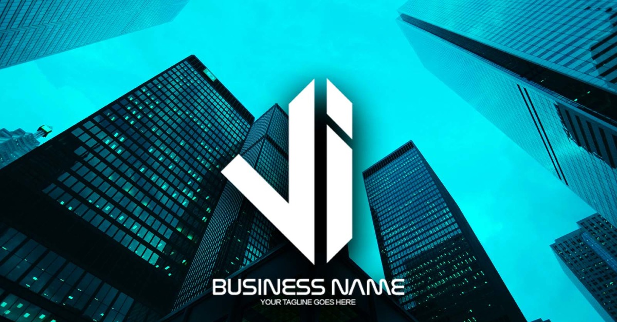 Conception professionnelle de logo de lettre VI polygonale pour votre ...