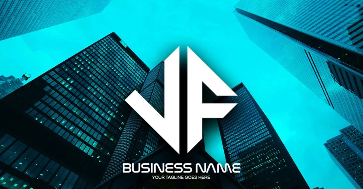 Professional Polygonal VF Letter Logo Design For Your Business - Brand Identity