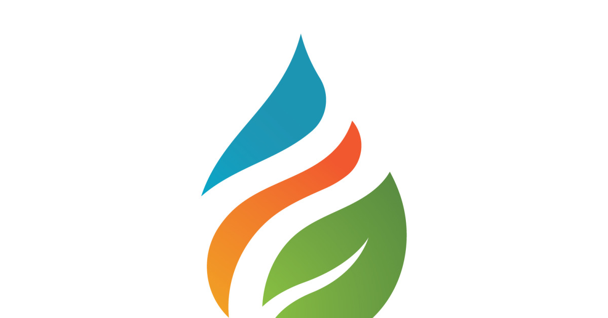 Goutte d'eau et feuille nature logo icône vecteur v2