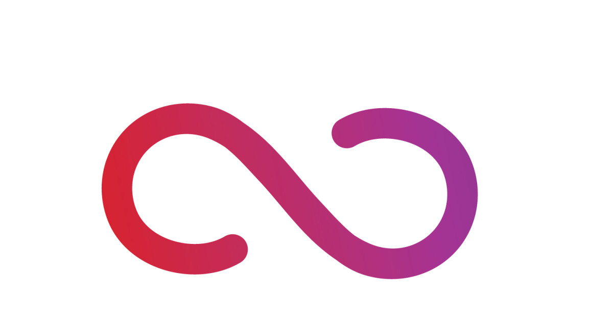 Logo della linea del ciclo infinito e vettore di simboli v4