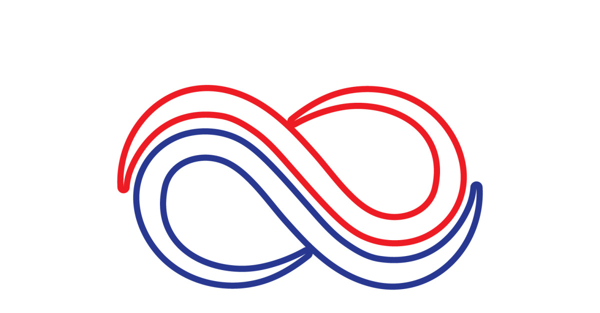 Símbolo de logotipo de línea de bucle infinito vector v16