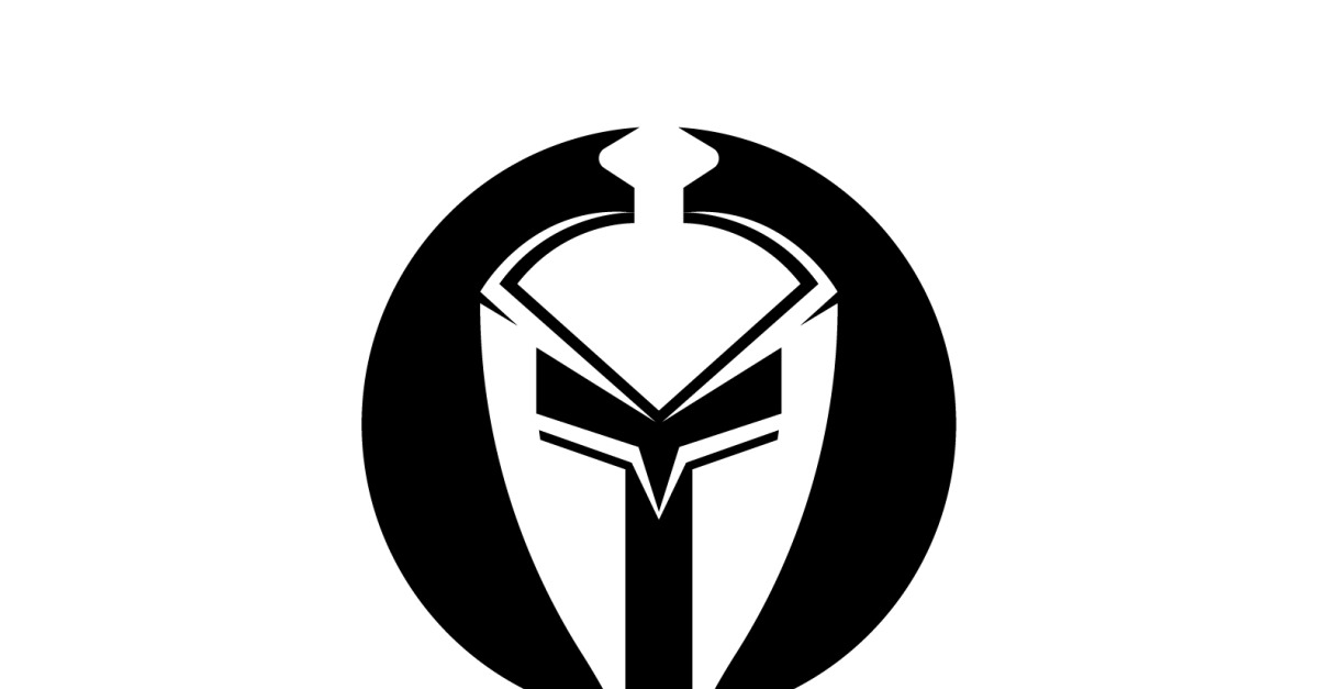 Spartan gladiator helmet icon logo vector v10