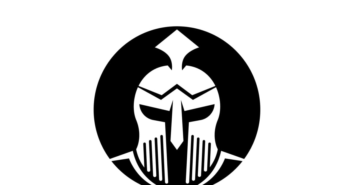 Spartan gladiator helmet icon logo vector v12
