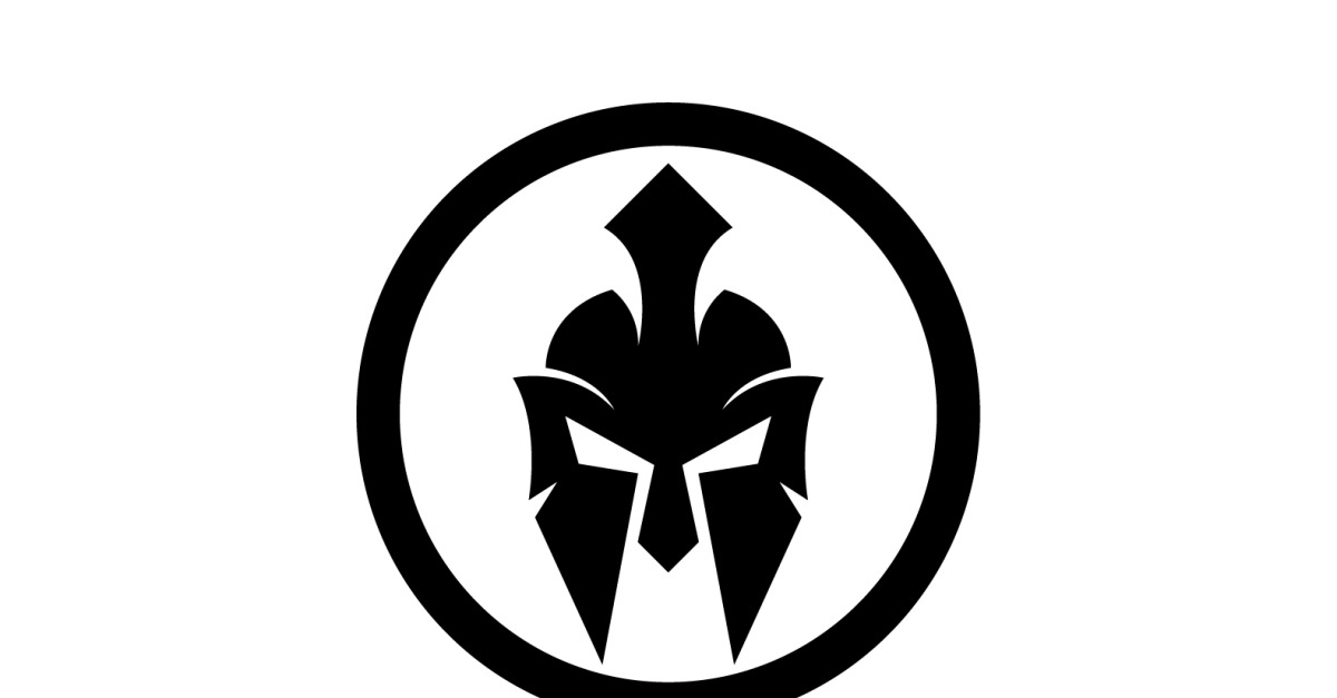 Spartan gladiator helmet icon logo vector v19