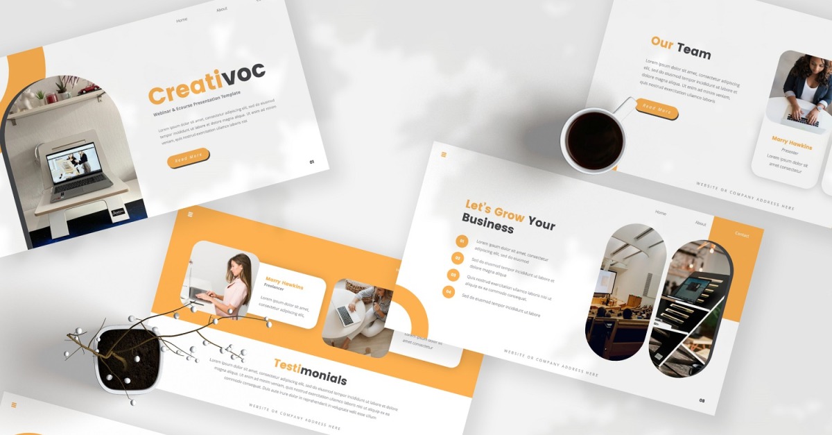 Creativoc - Modèle Powerpoint de webinaire et de cours en ligne