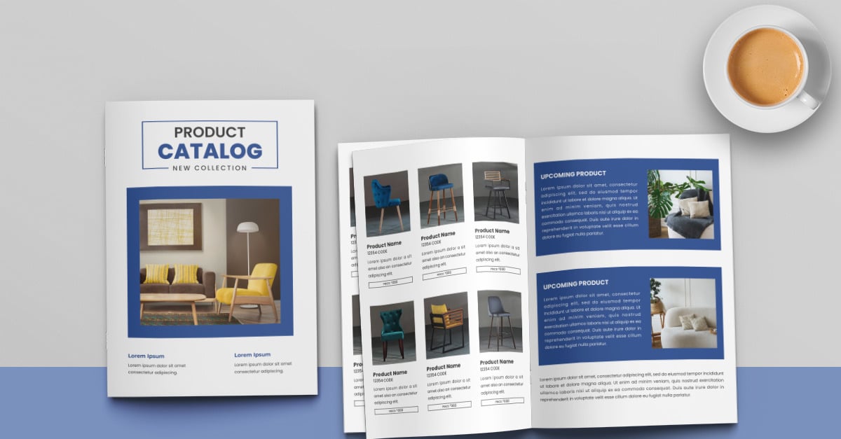 Modelo de catálogo de produtos e design de layout de catálogo ou ...