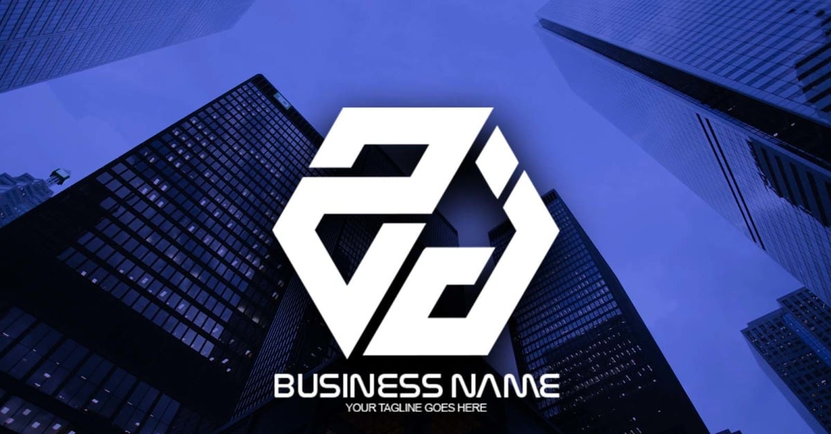 Professional Polygonal ZJ Letter Logo Design For Your Business - Brand Identity