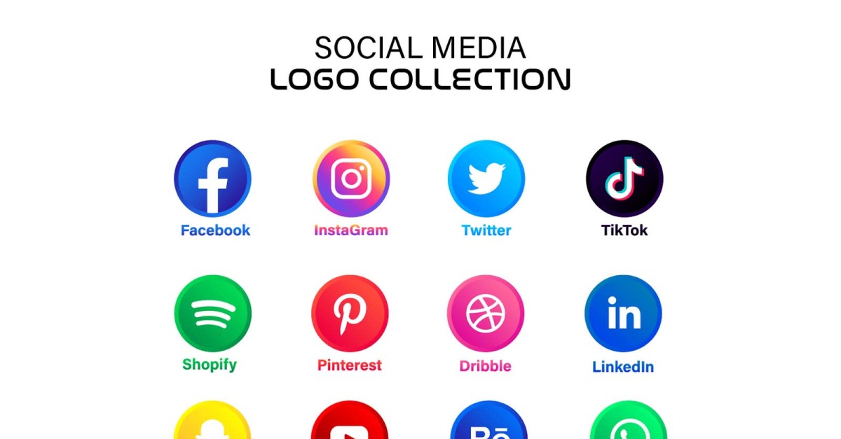 Social Media icons, Pack Websites Icons, clean template - Icon set template