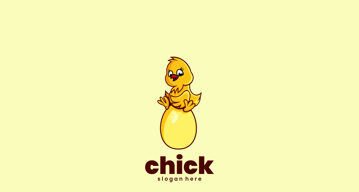 Chick Mascot Cartoon Logo #316898 - TemplateMonster
