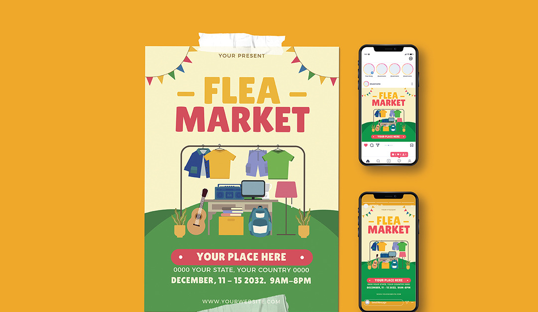 Flea Market Promotional Flyer #316818 - TemplateMonster