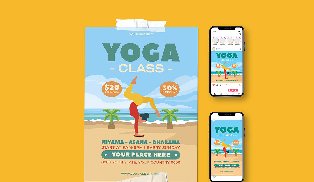 Yoga Class Promotional Flyer #316842 - TemplateMonster