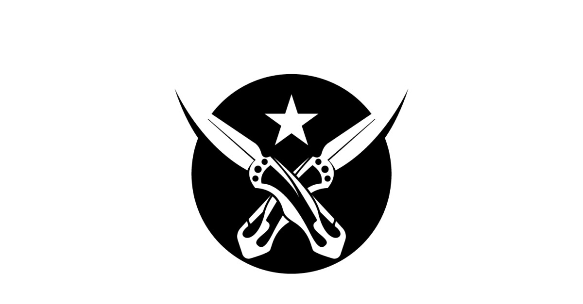 Guerra comando cuchillo icono logo vector versión v10