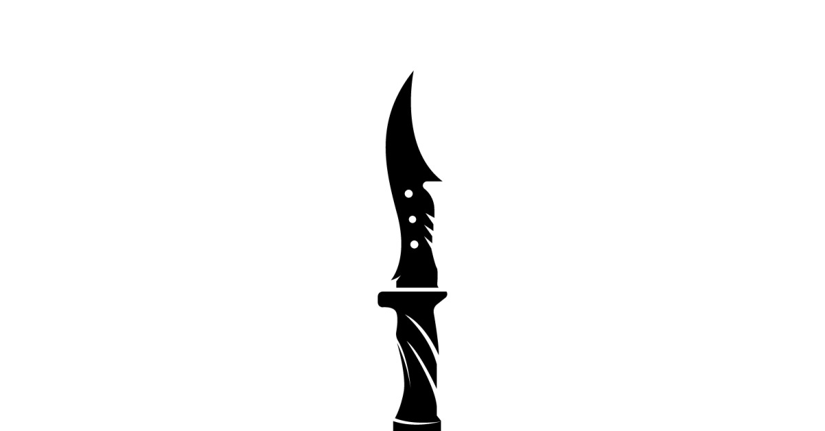 Guerra comando cuchillo icono logo vector versión v4