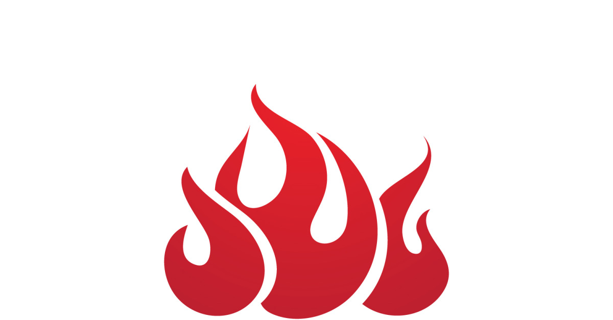 Ateş alev simgesi logo şablonu tasarım öğesi v12